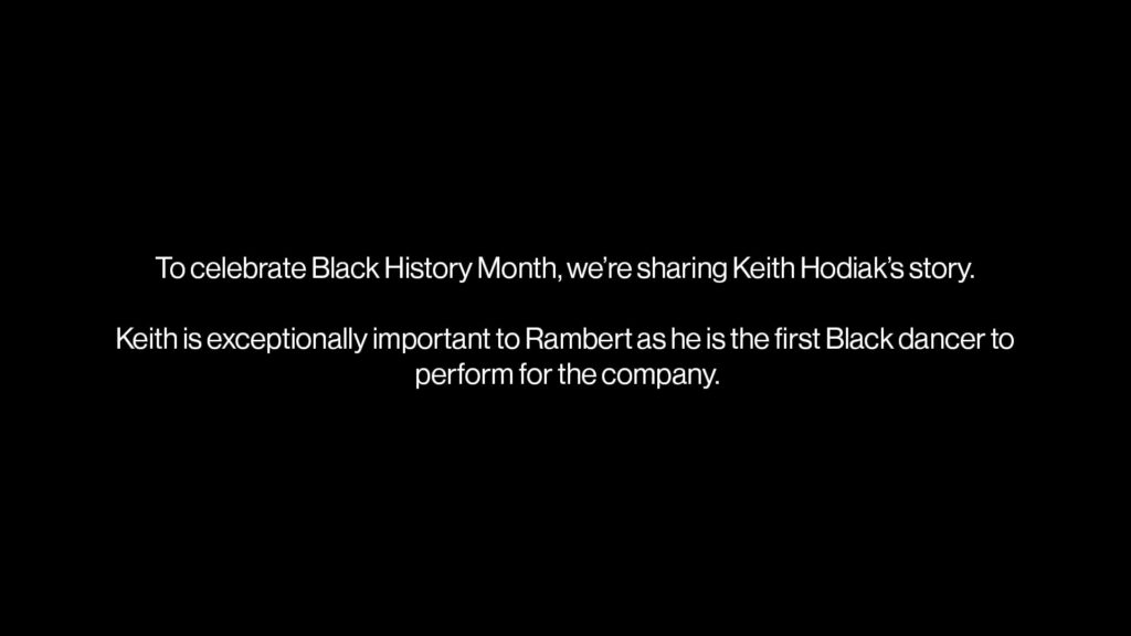 Keith Hodiak's Story: Rambert's First Black Dancer - Rambert+